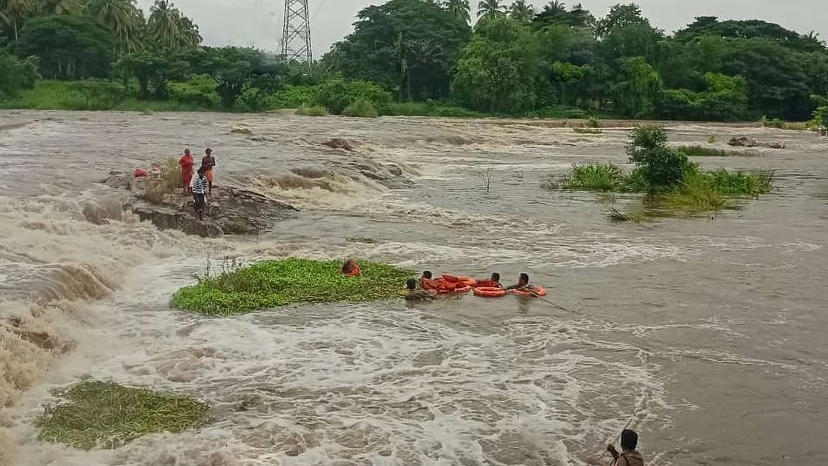 Four stranded on rock in swollen Kerala river rescued in daring operation